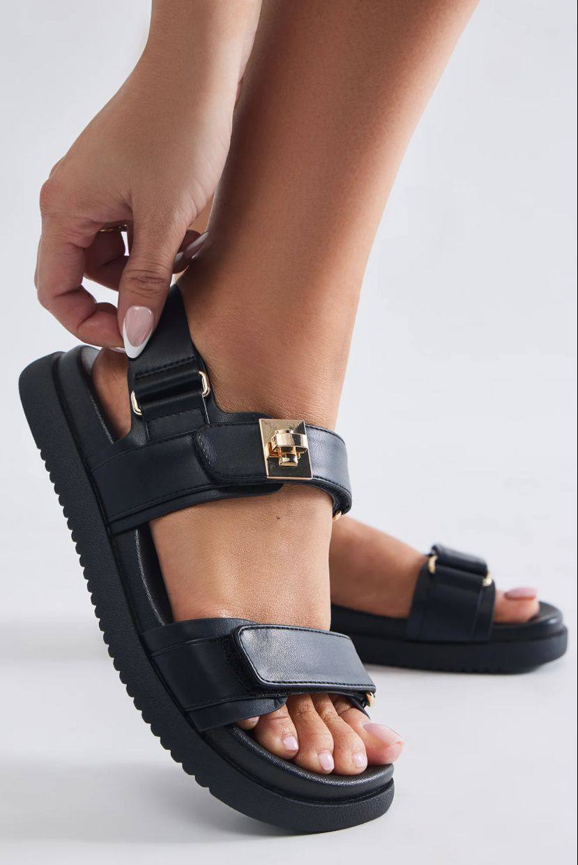 Open Toe Adjustable Flat Sandals - Ruddys Store